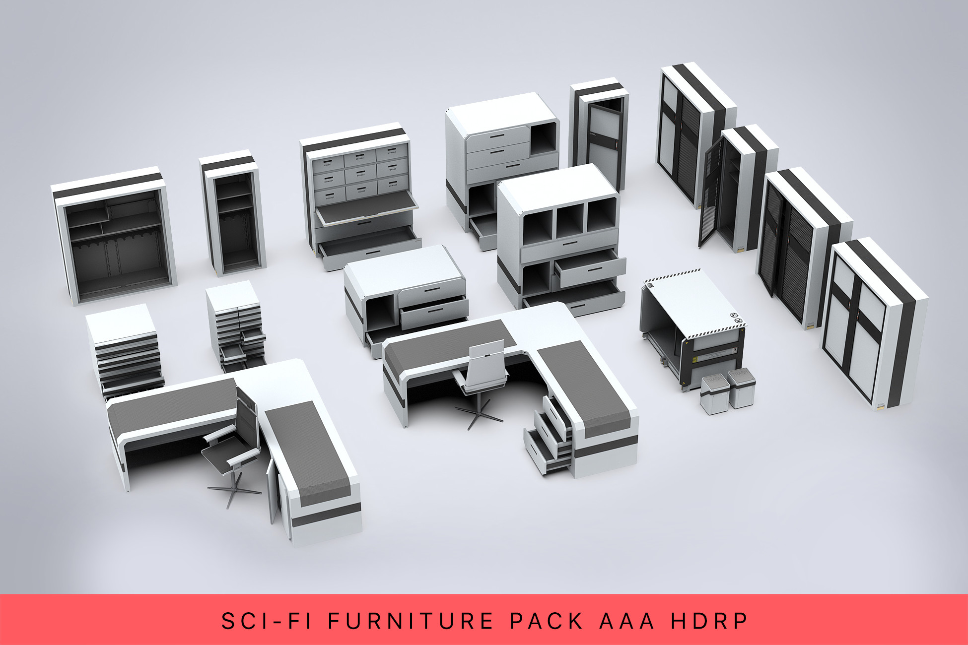 Sci-Fi Furniture Pack AAA HDRP | 3D Furniture | Unity Asset Store