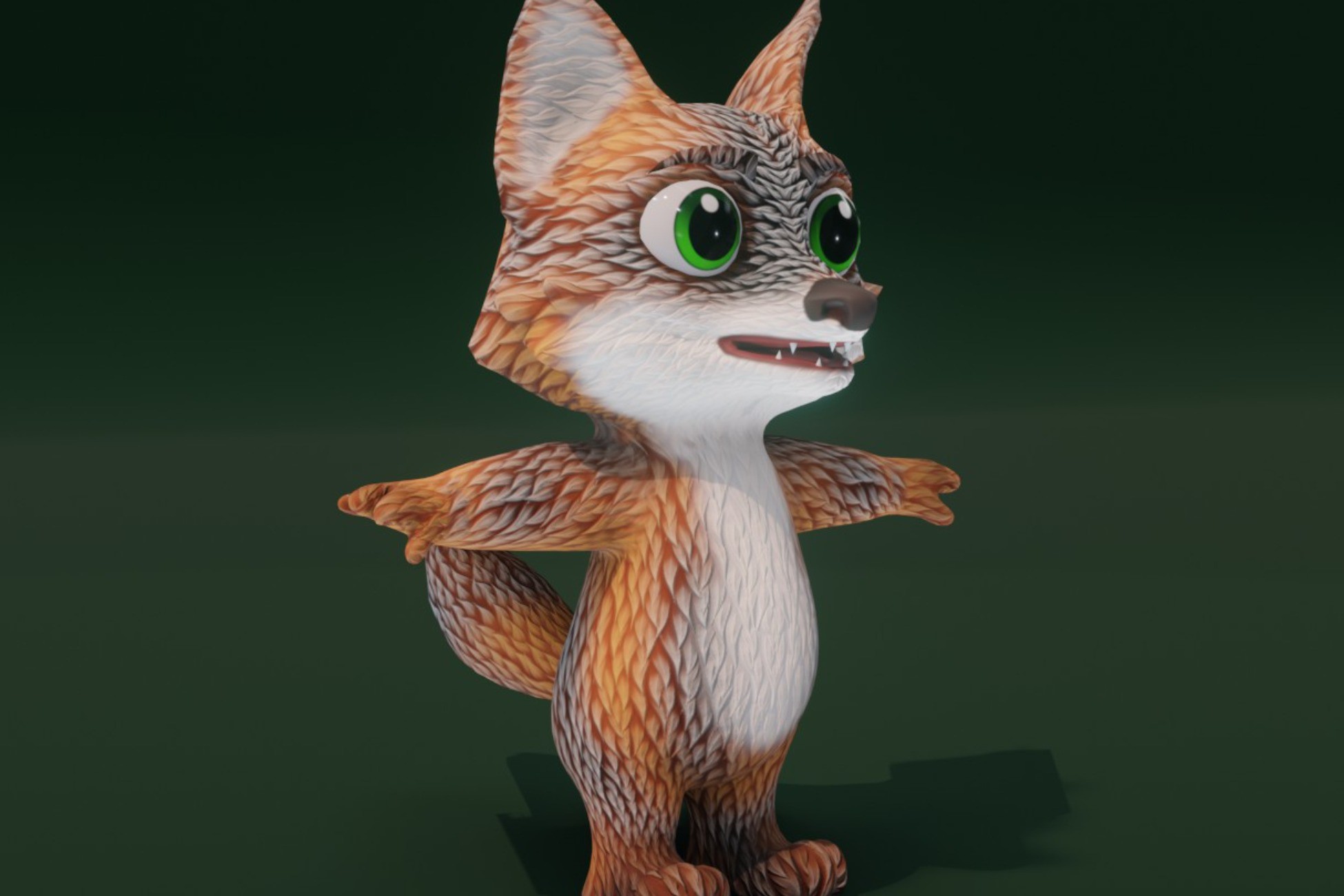 Cartoon Grey Fox Rigged 3D Model | Characters | Unity Asset Store