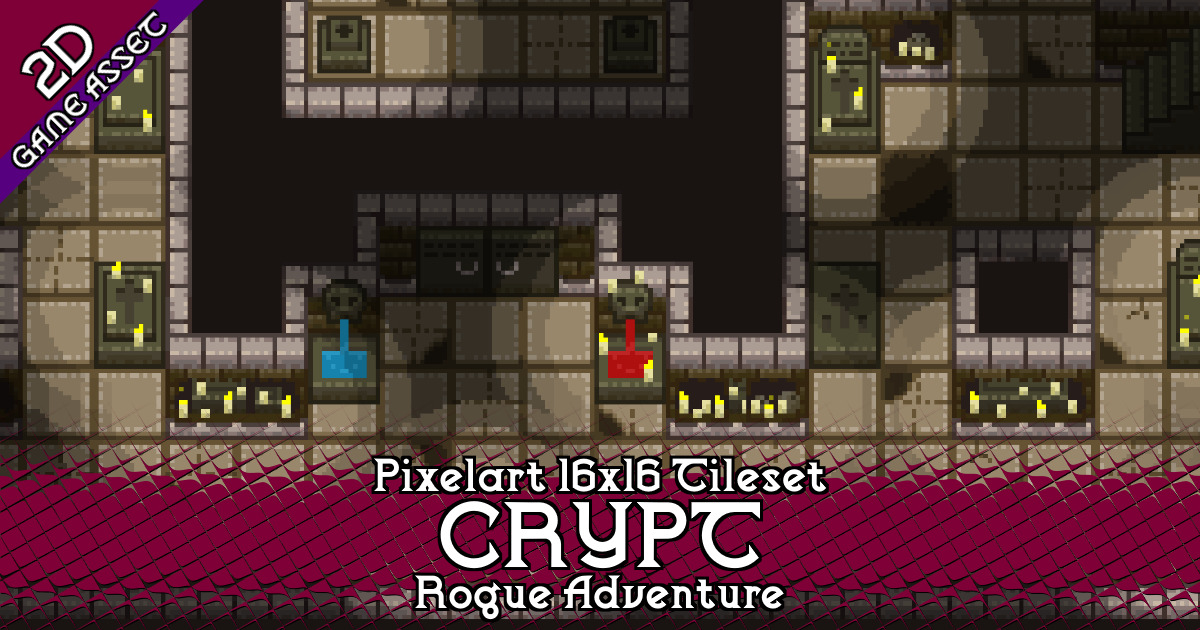 2D TopDown Crypt Tileset - Rogue Adventure | 2D 环境 | Unity Asset Store