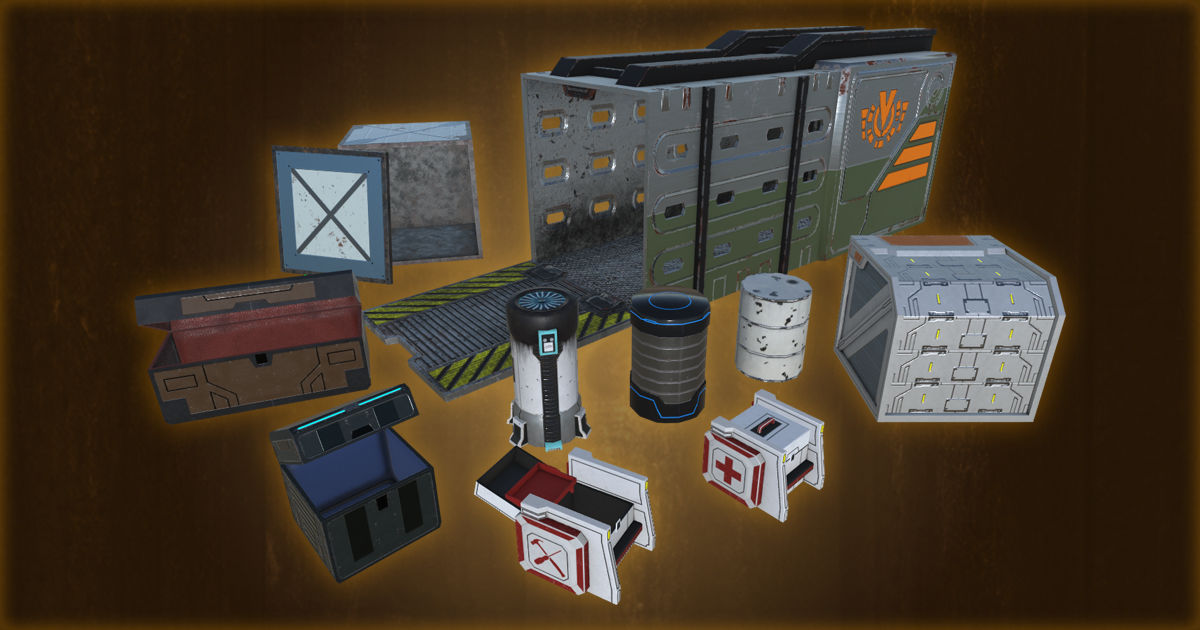 Animated Sci-fi Crates & Barrels | 3D Props | Unity Asset Store