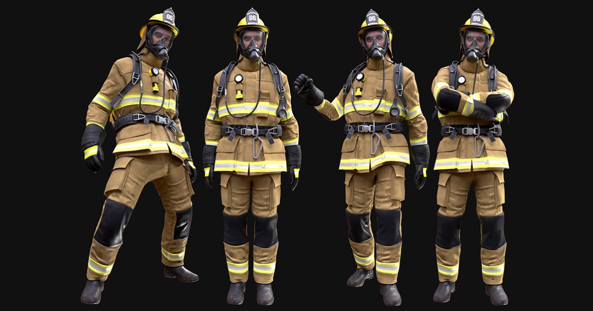 Man Firefighter Rigged 3d Characters Unity Asset Store