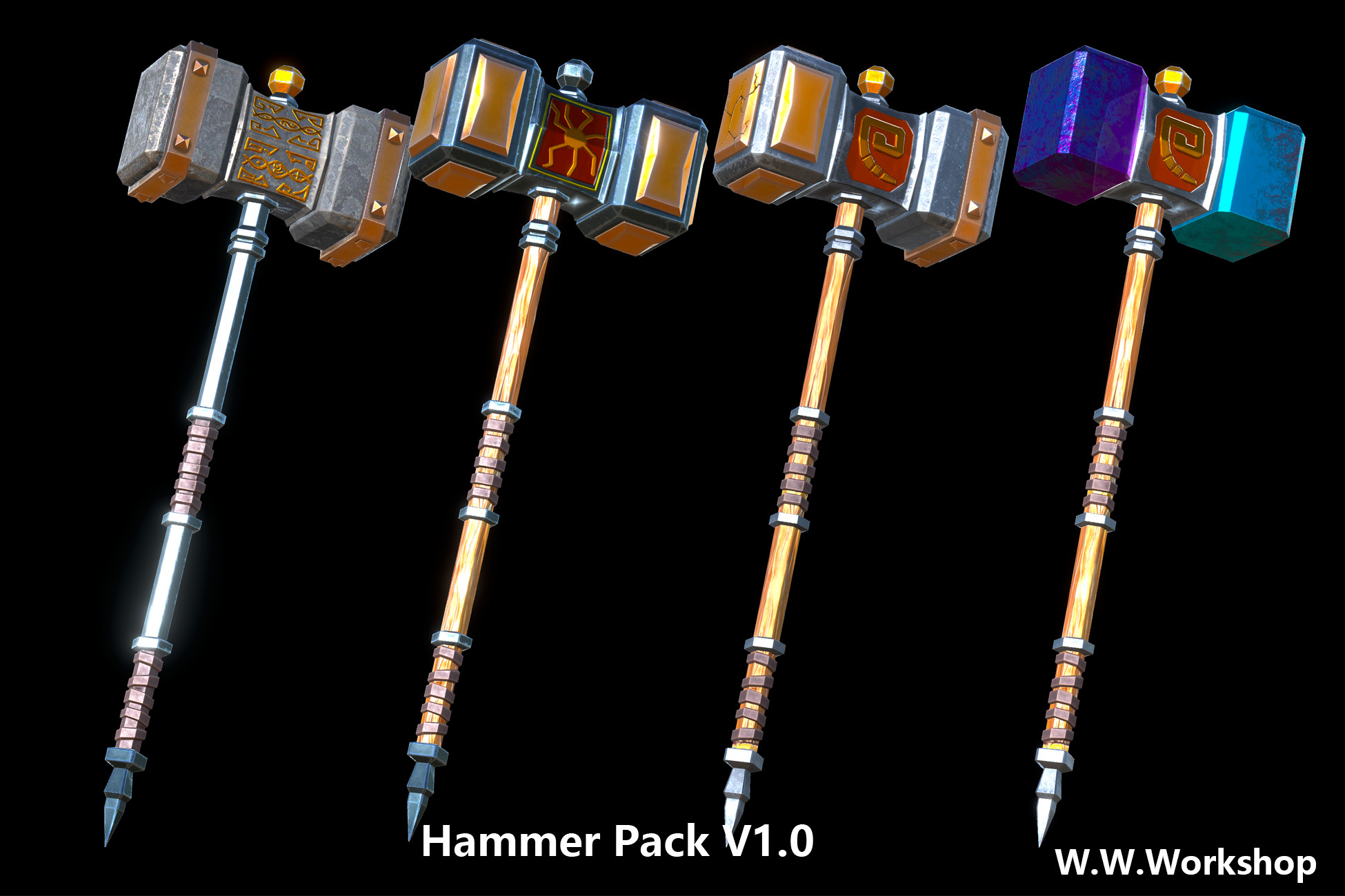 Weapons-Hammer Pack | 3D Weapons | Unity Asset Store
