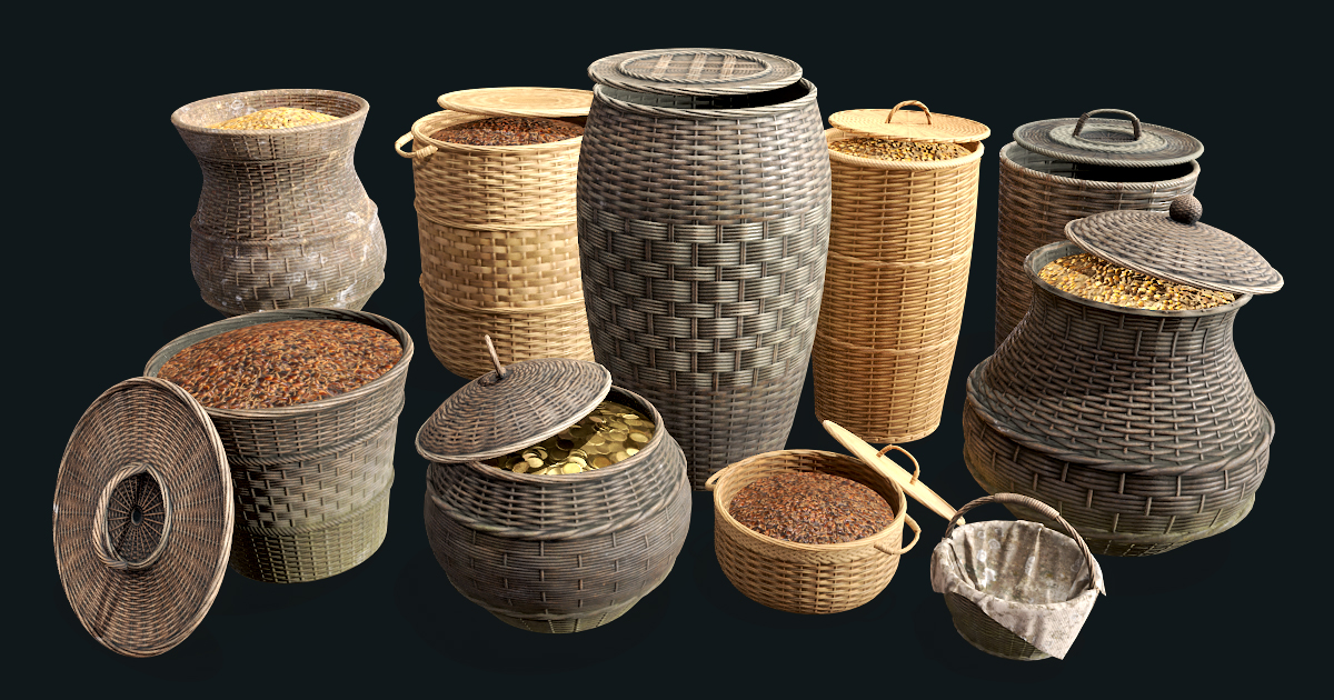 Basket Rattan | 3D Props | Unity Asset Store