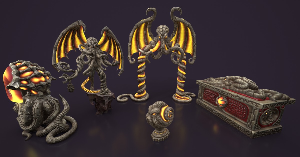 Ancient Statues Stone | 3D Fantasy | Unity Asset Store