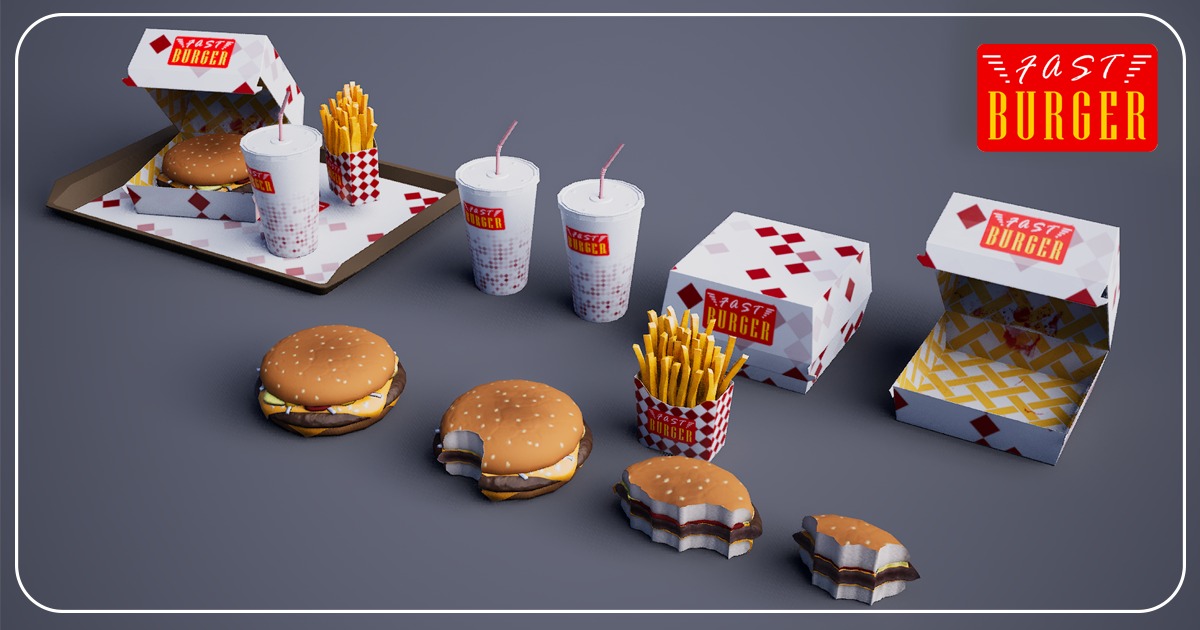 Quarter Burger Package | 3D Food | Unity Asset Store