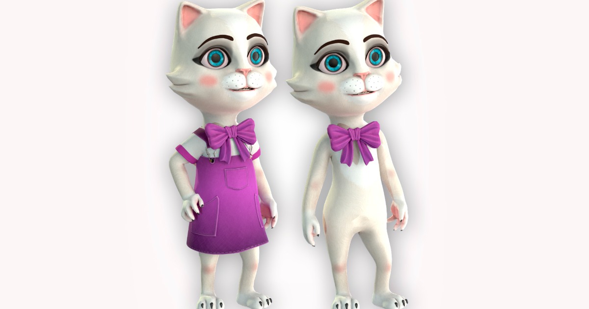 Cartoon Cat Girl Set | キャラクター | Unity Asset Store