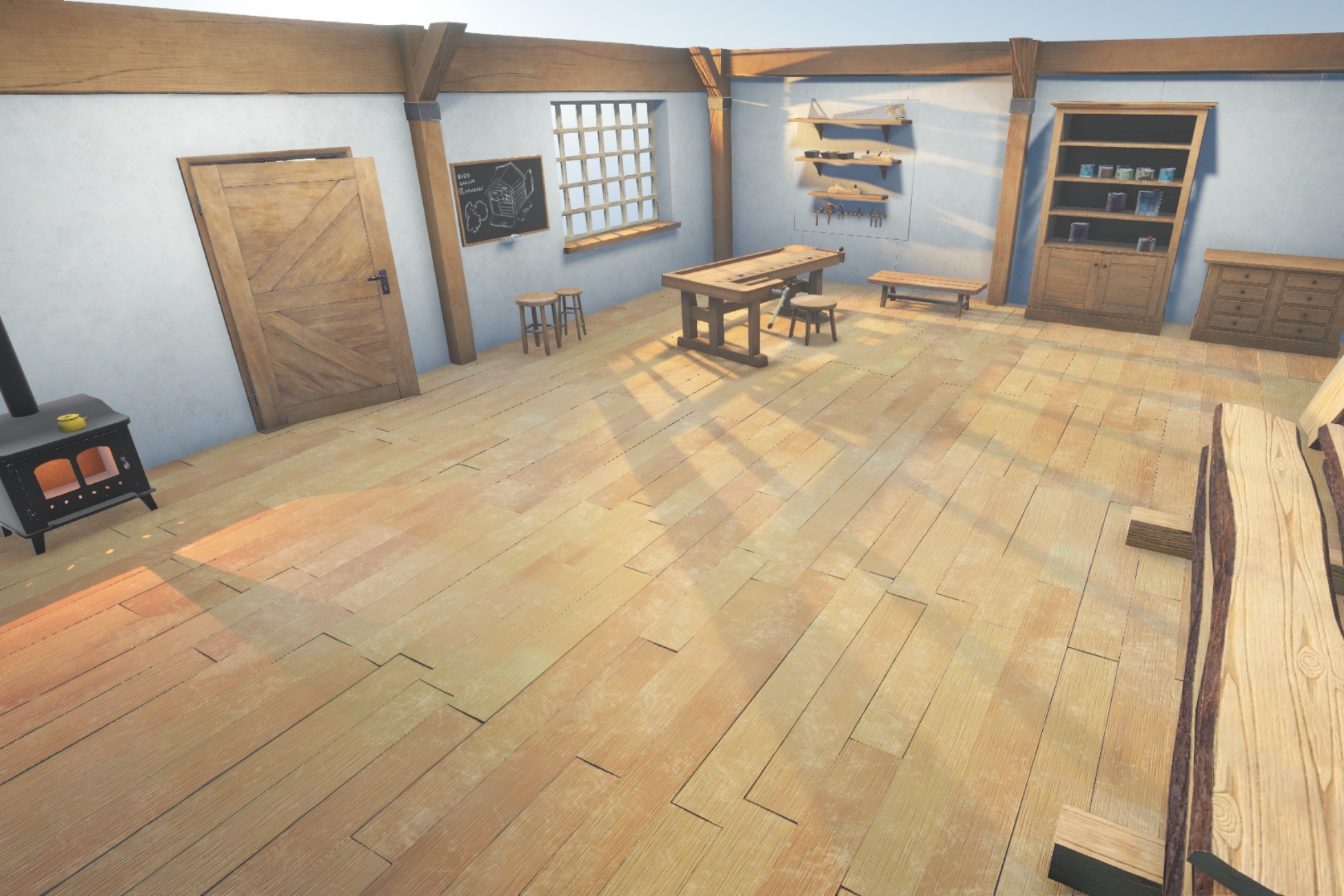 Woodwork Shop, Carpentry Shop, Woodwork Tools and Furnitures, PBR ...