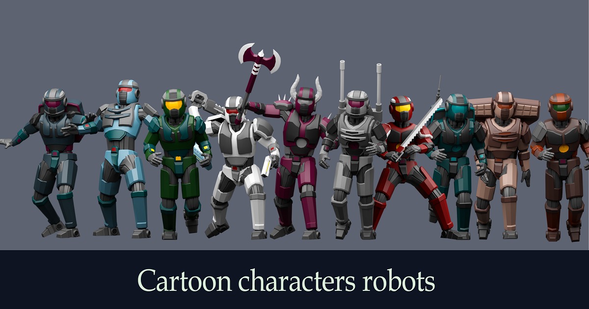 Cartoon characters robots | Characters | Unity Asset Store