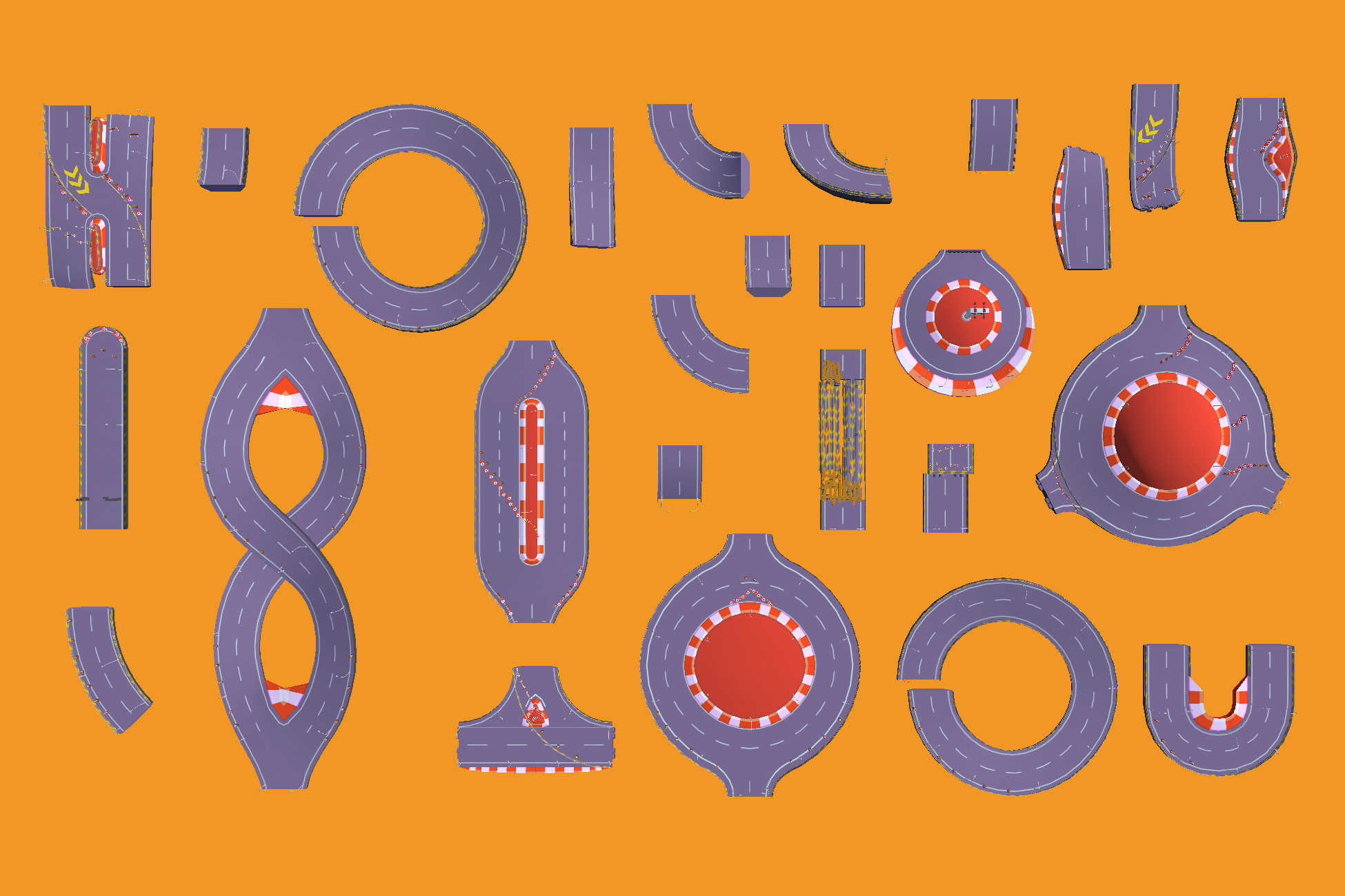 Modular Race Track - Low Poly | 3D Roadways | Unity Asset Store