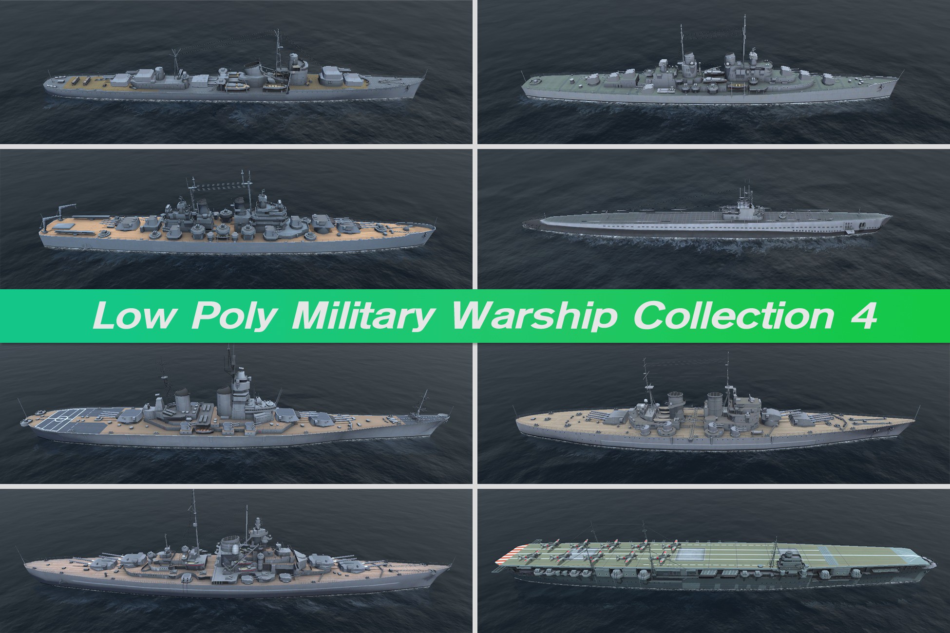 Low Poly Military Warship Collection 4 | 3D 해상 | Unity Asset Store