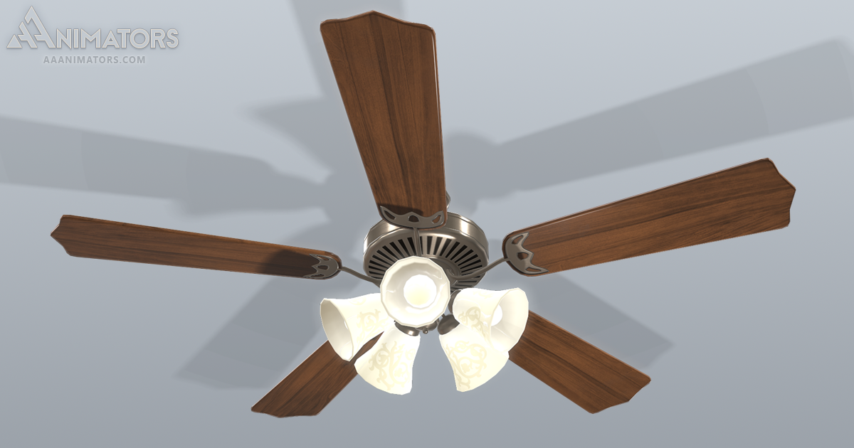 Low Poly Ceiling Fan 02 | 3D Electronics | Unity Asset Store