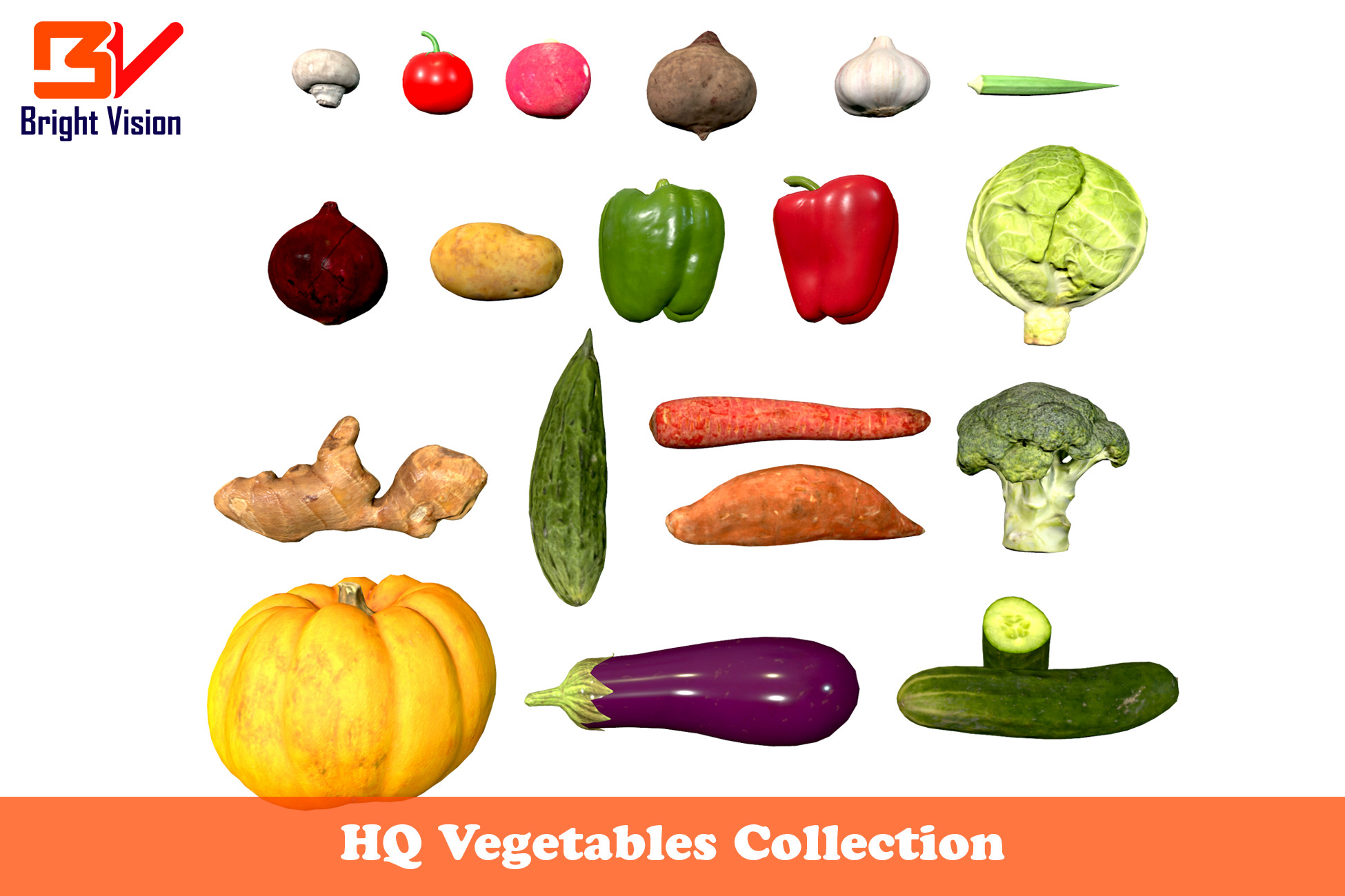 HQ Vegetables Collection | 3D Food | Unity Asset Store