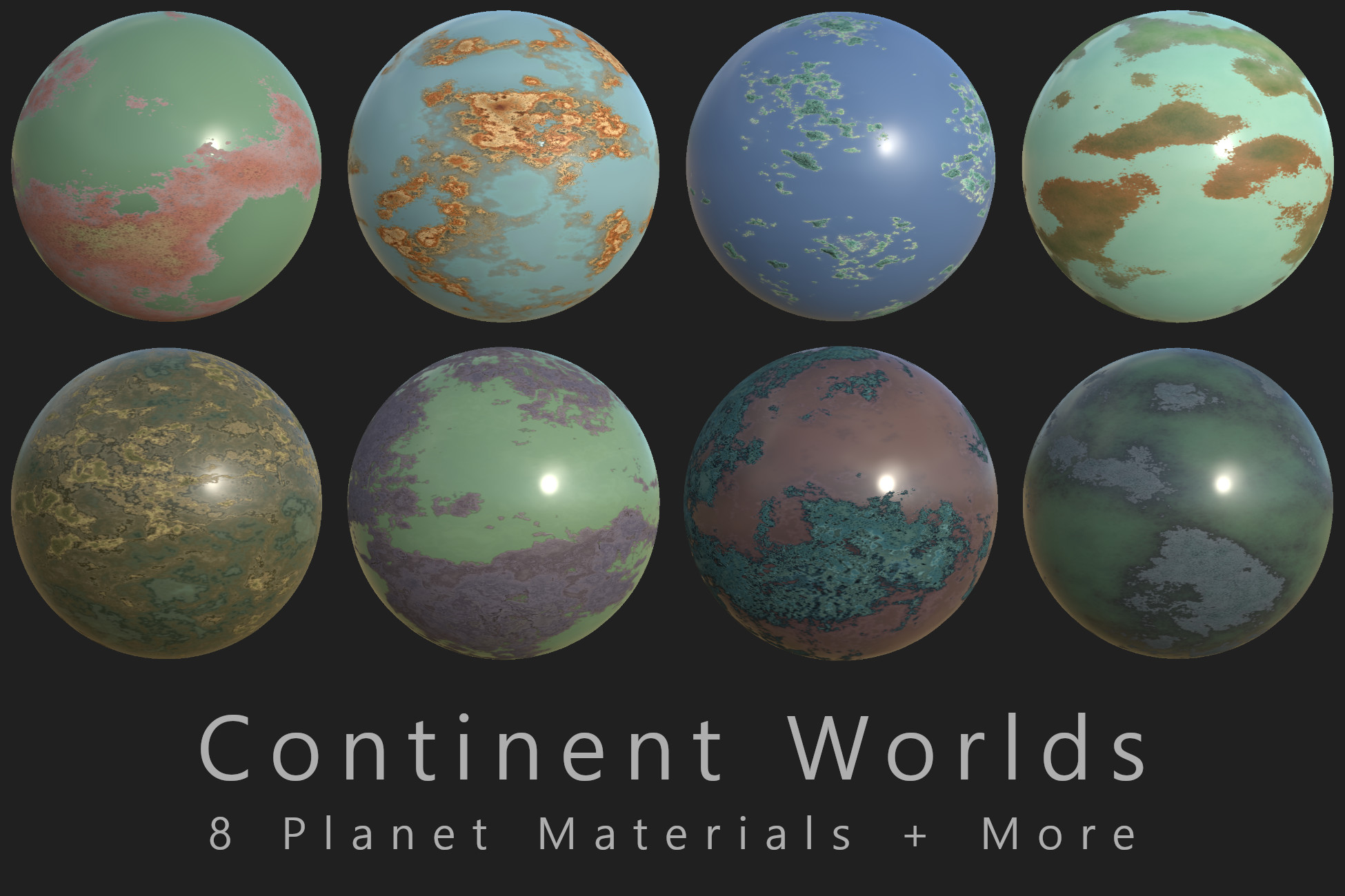 Continent Worlds: Planet Materials | 2D Textures & Materials | Unity ...