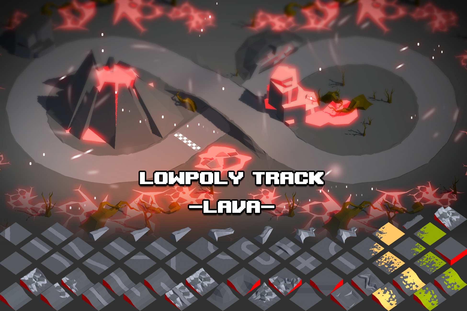 LowPoly Track - Lava | 3D Roadways | Unity Asset Store