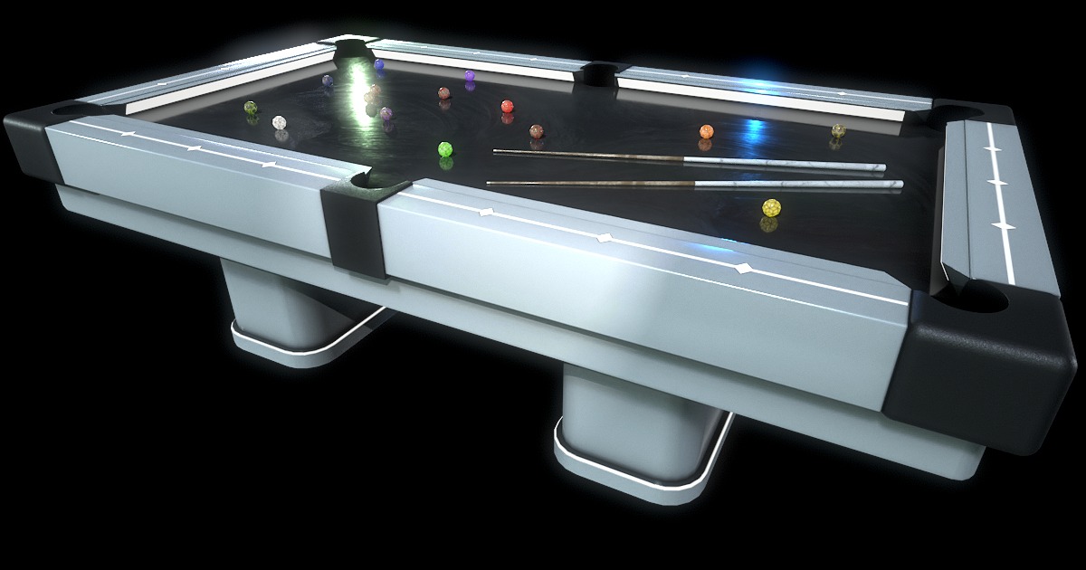 Futuristic Pool & Billiards Table – Sci-Fi Game Prop | 3D 小道具 | Unity Asset Store