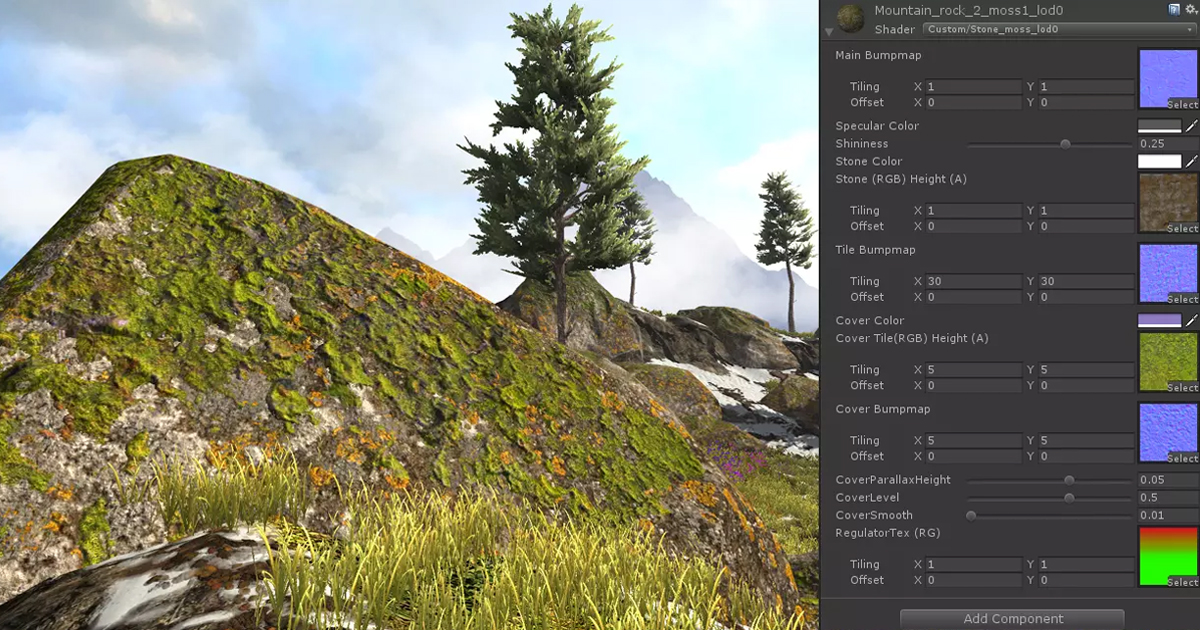 Snow and Moss Rock Shader | Tools | Unity Asset Store