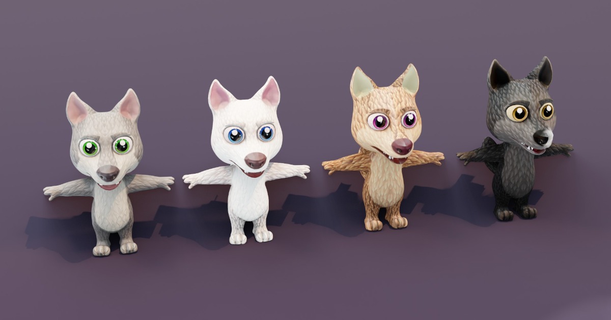 Cartoon Wolf Rigged 3D Models Pack | Characters | Unity Asset Store