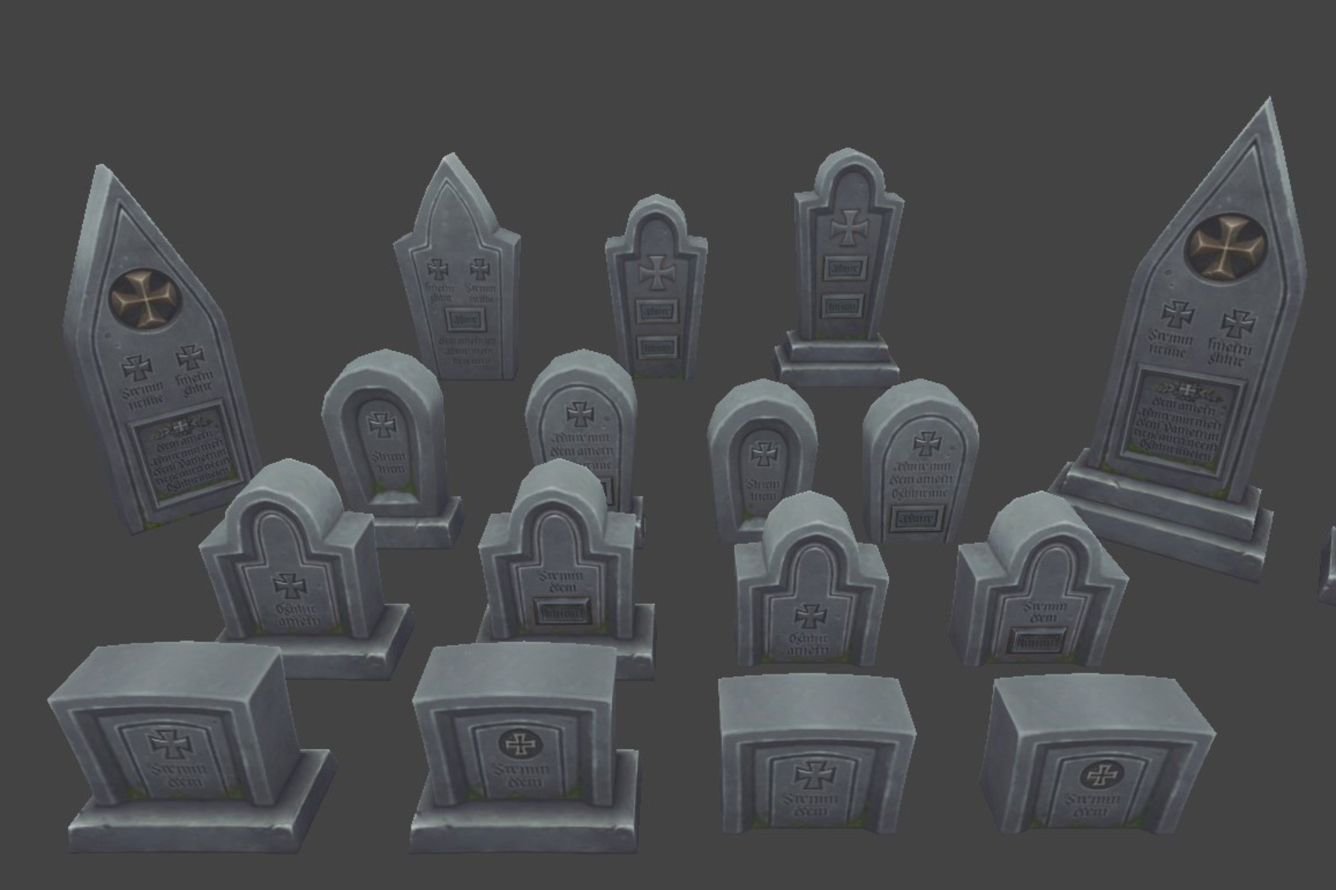 Handpainted Gravestones | 3D Exterior | Unity Asset Store