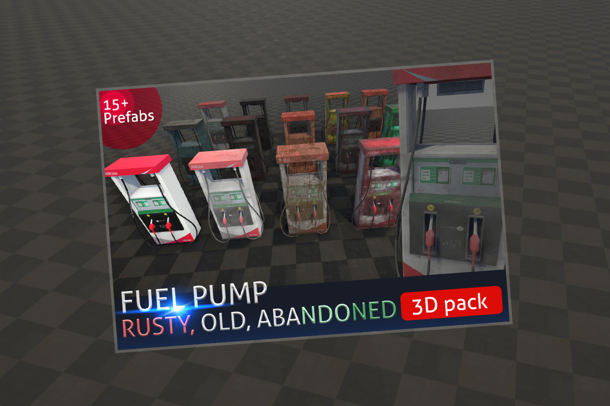 Fuel station pump 3D(Rusty,Abandoned) | 3D Industrial | Unity Asset Store