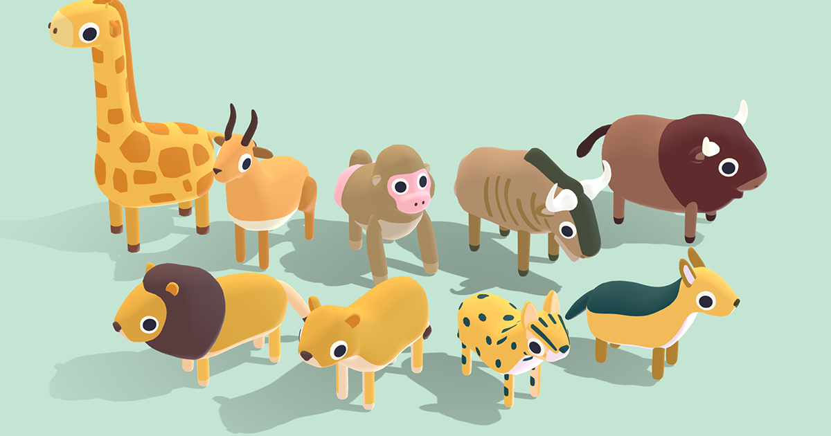 Quirky Series - Safari Animals Vol 2 | 3D Animals | Unity Asset Store
