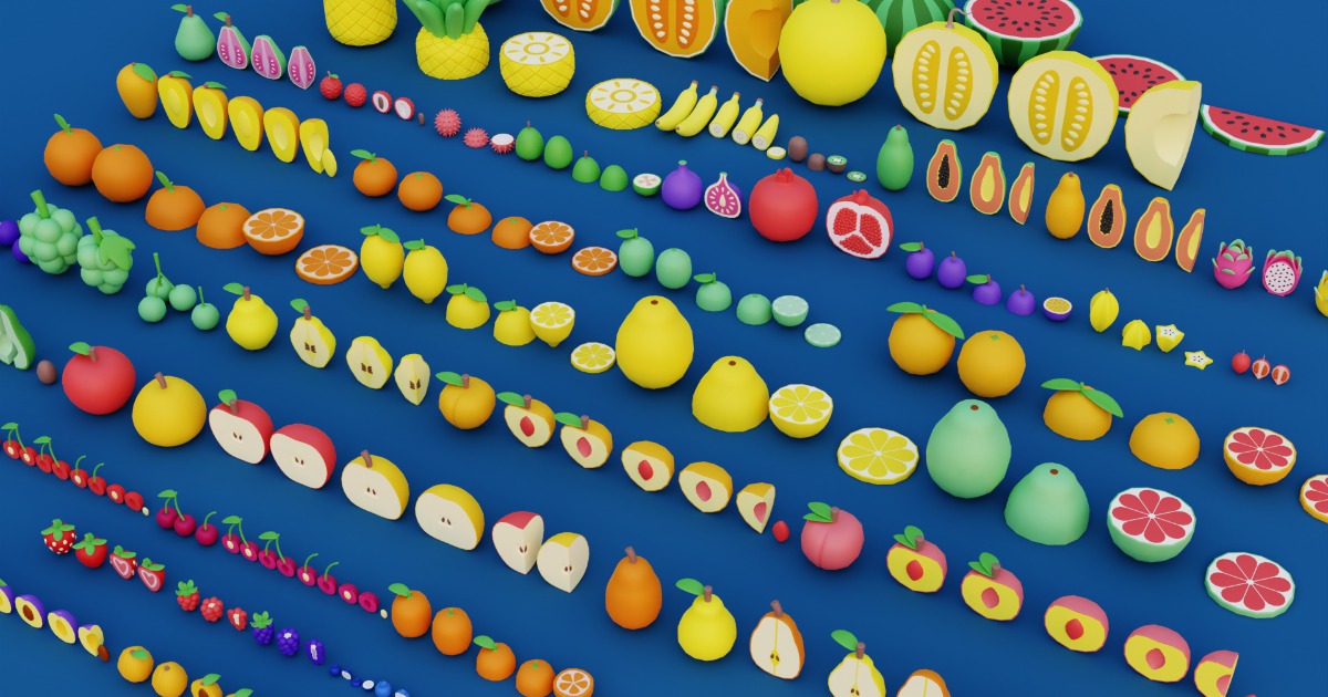Cartoon Fruit Garden – Cozy Stylized 3D Asset Pack | 3D Food | Unity ...
