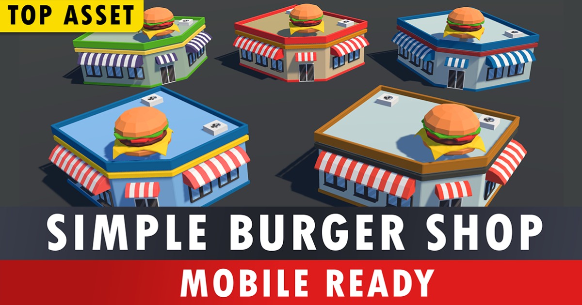 Simple Burger Shop - Cartoon Building | 3D Environments | Unity Asset Store