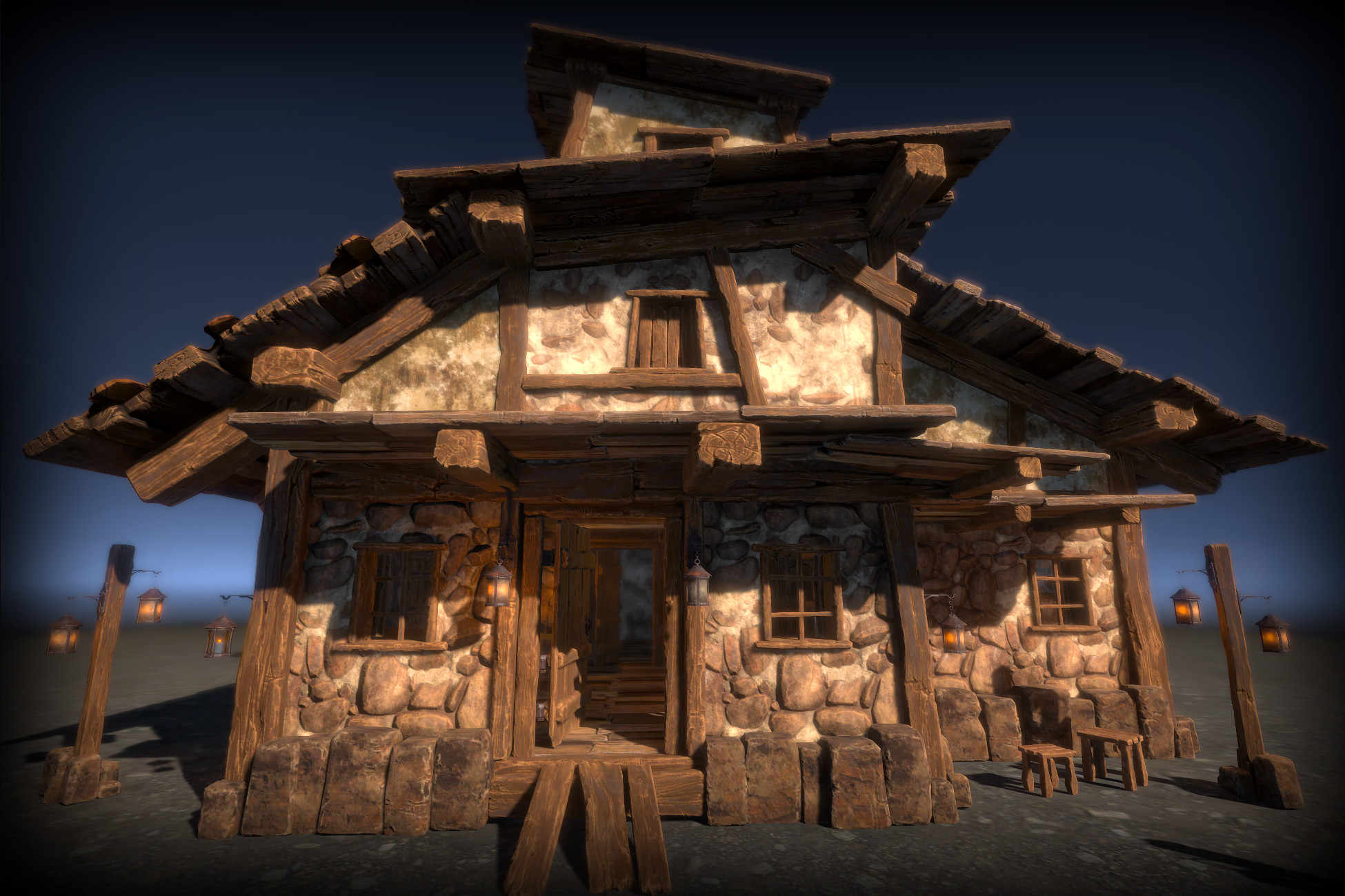 House rustic modular pieces | 3D Props | Unity Asset Store