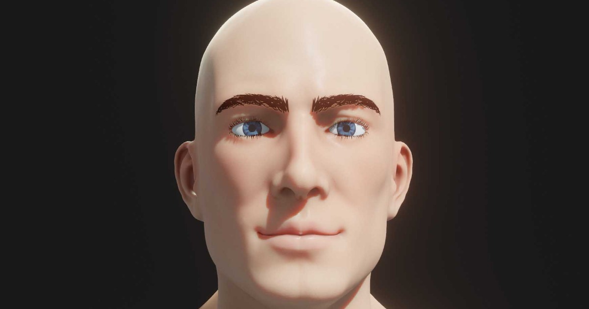 Realistic Male Head 3D Model (Low-Poly, Game-Ready, Animated, Built-In) | Characters | Unity ...