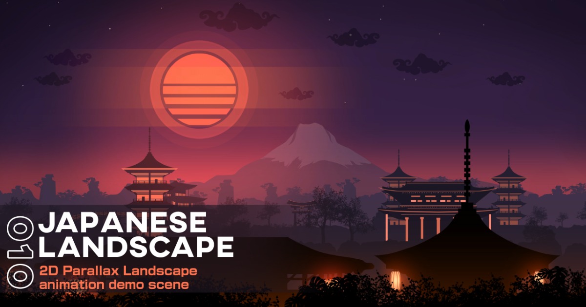 Japanese landscape | 2D Environments | Unity Asset Store