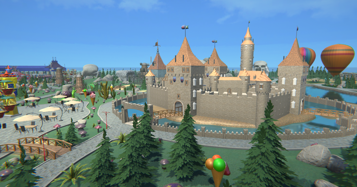 Big amusement Park - carousels and entertainment | 3D Environments ...