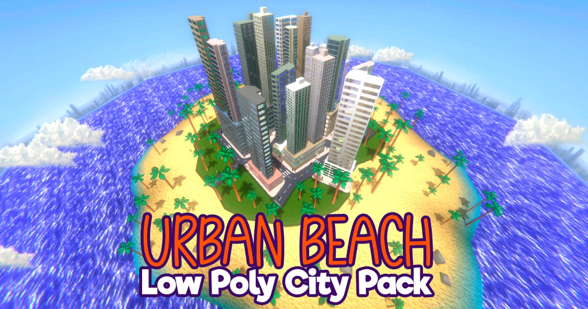 URBAN BEACH | Low Poly City Pack | 3D Urban | Unity Asset Store