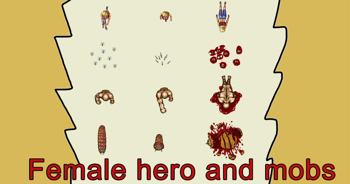 Female hero and mobs | 2D 캐릭터 | Unity Asset Store