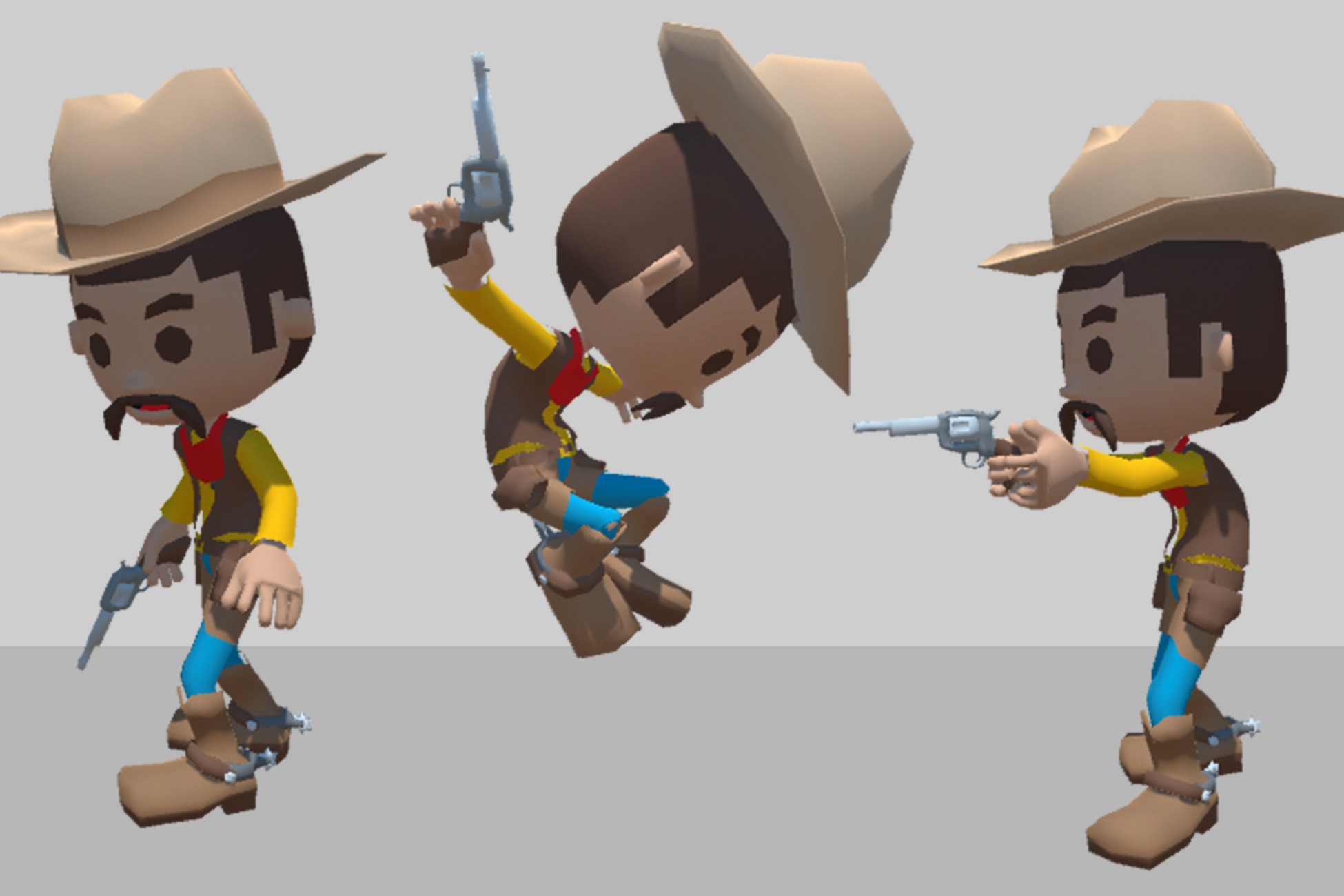 3D Character #043 - Cowboy - Animated - Low Poly - FBX | 3D Characters ...