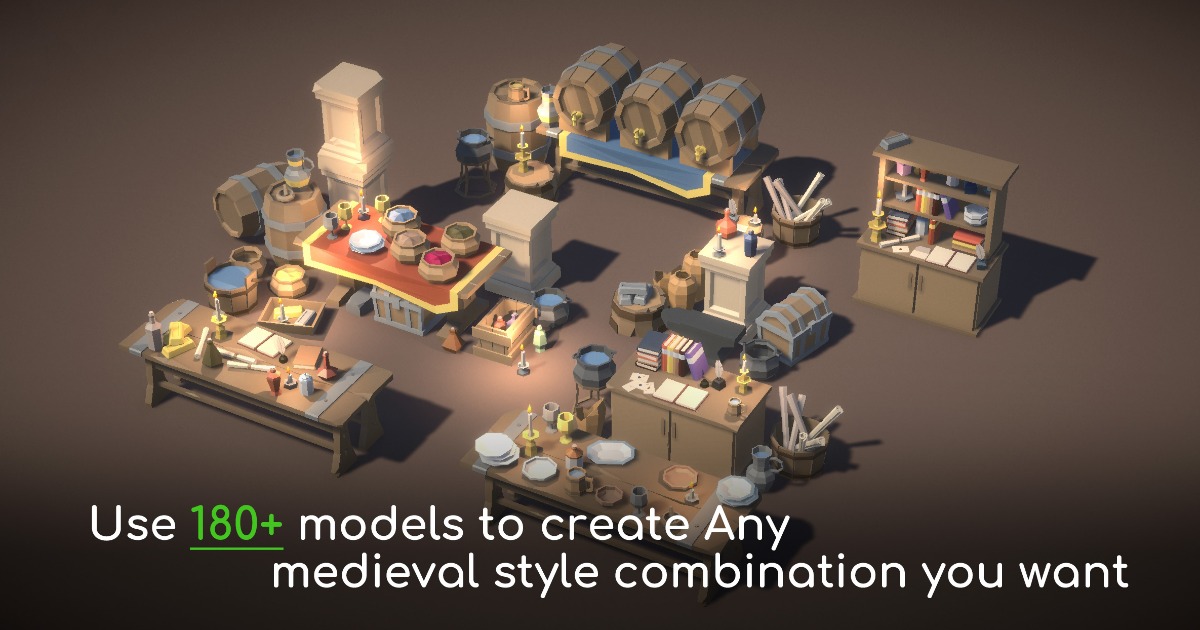 Lowpoly Medieval Prop Pack | 3D Props | Unity Asset Store