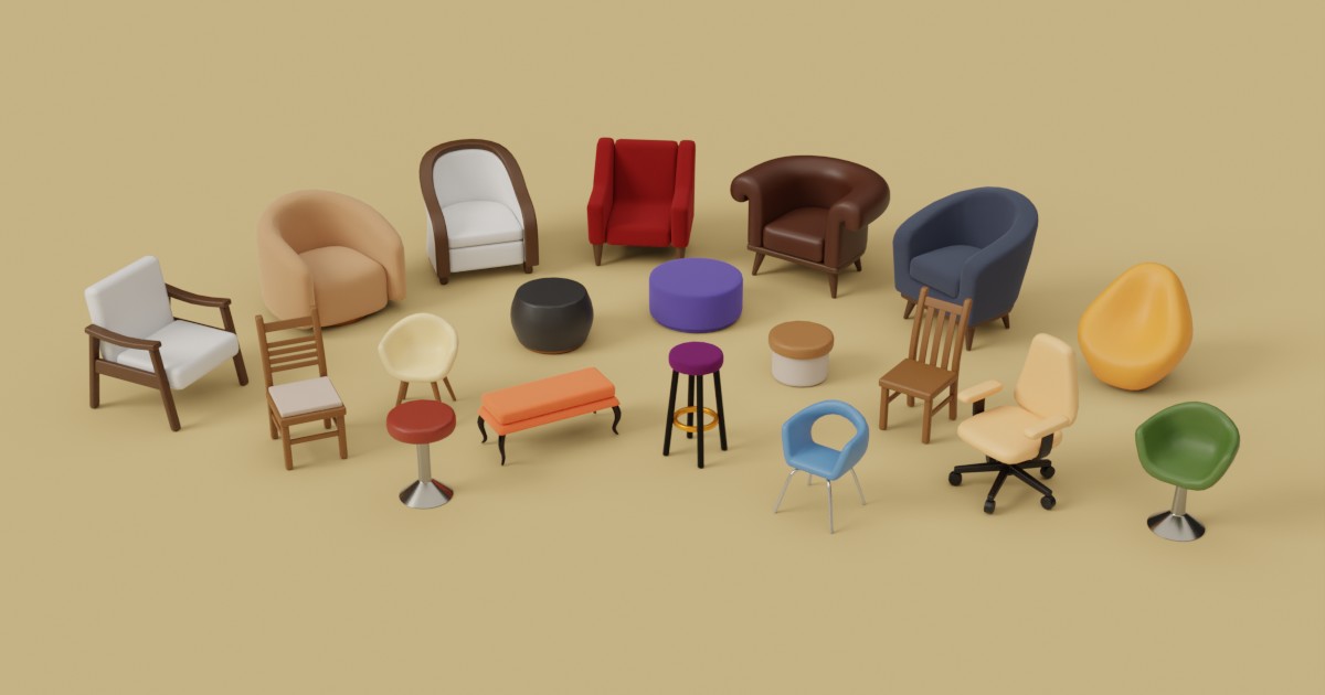 Cozy Furniture – Chairs & Seats Pack | 3D Furniture | Unity Asset Store