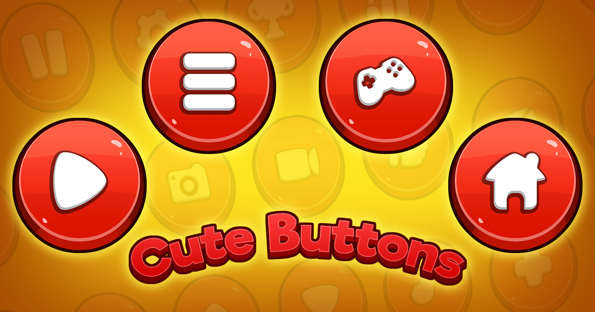 Cute Buttons GUI Kit | 2D Icons | Unity Asset Store