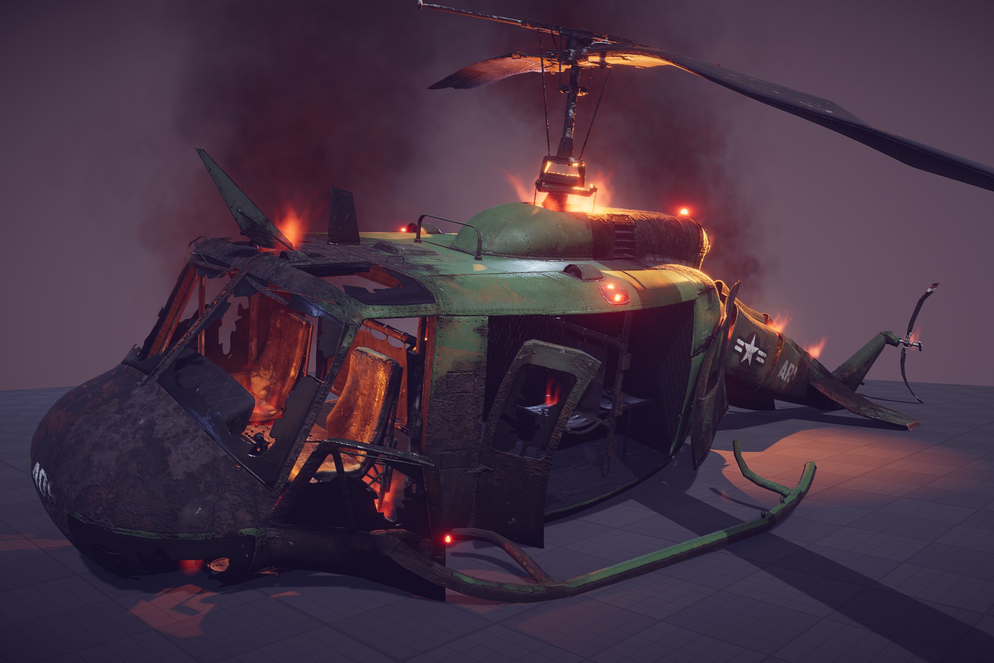 Crashed Helicopter 3D Air Unity Asset Store