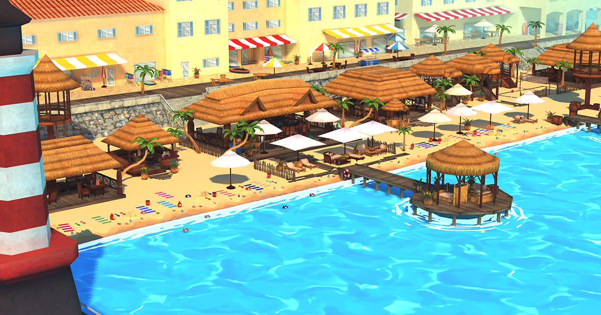 Summer Beach Cartoon Pack - VR/Mobile | 3D Environments | Unity Asset Store