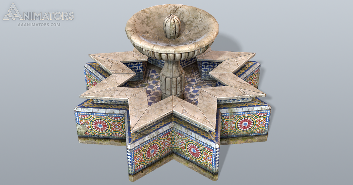Low Poly Fountain 05 | 3D Exterior | Unity Asset Store