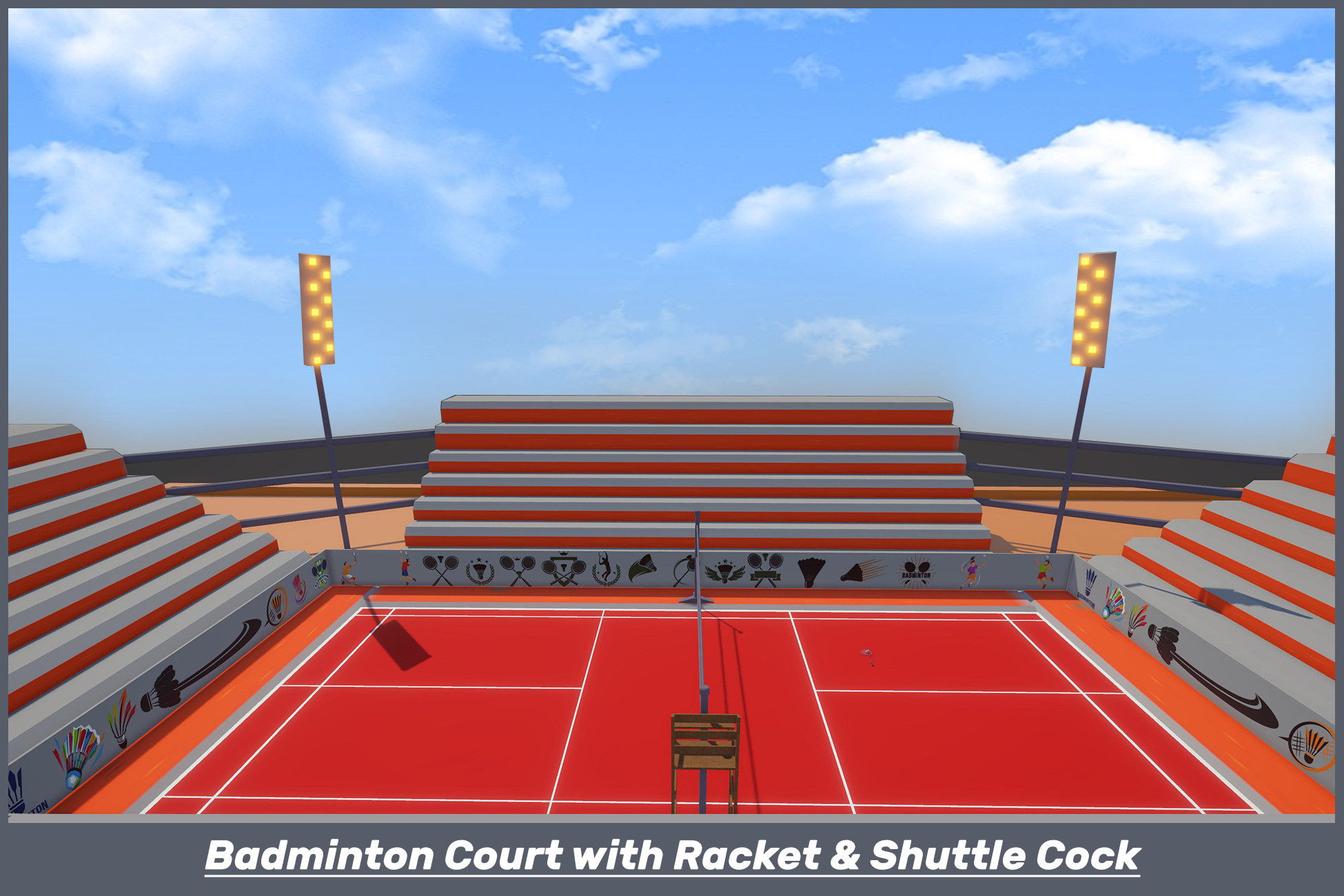 Badminton Court with Racket & Shuttle Cock | 3D 판타지 | Unity Asset Store