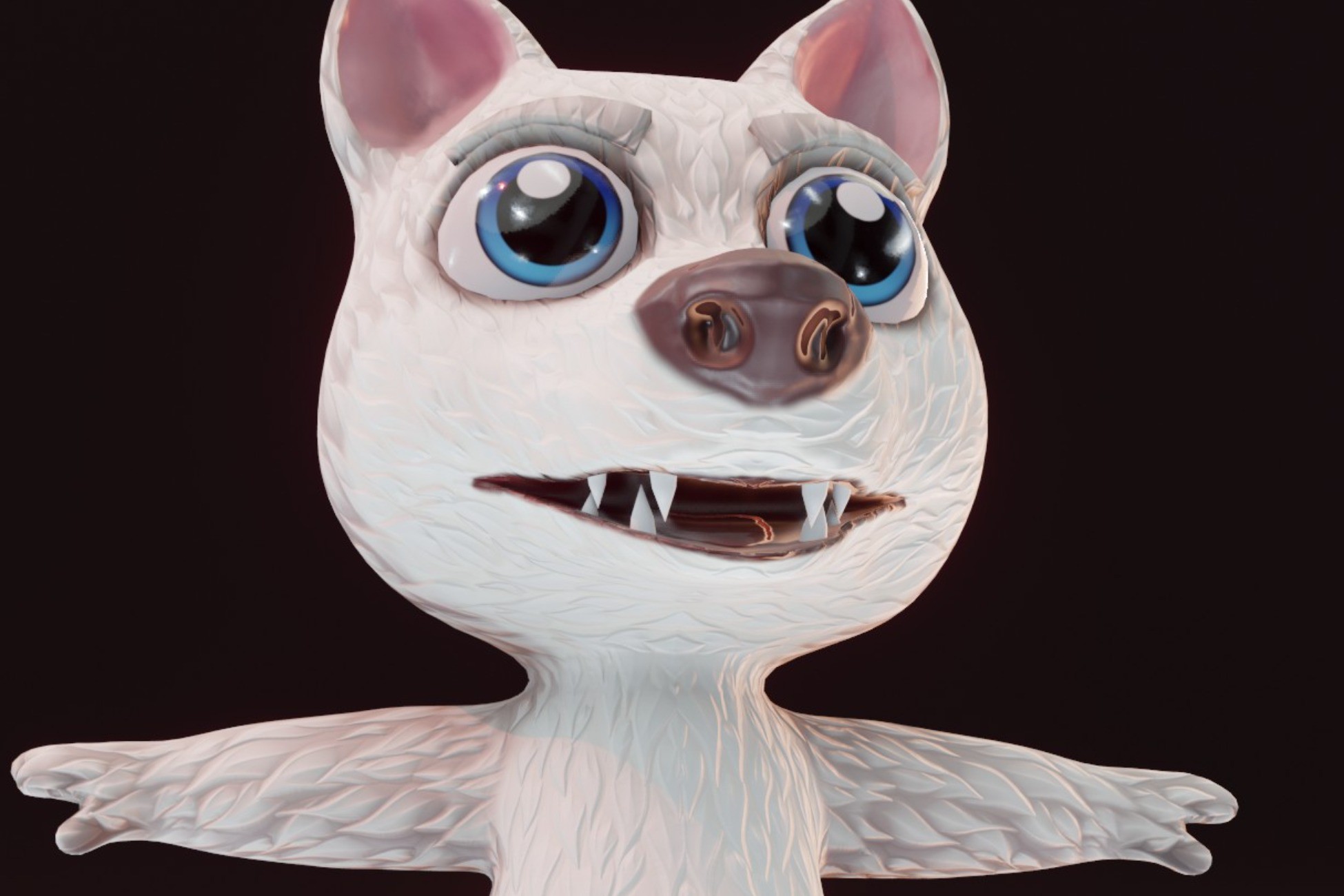 Cartoon White Wolf Rigged 3D Model | Characters | Unity Asset Store