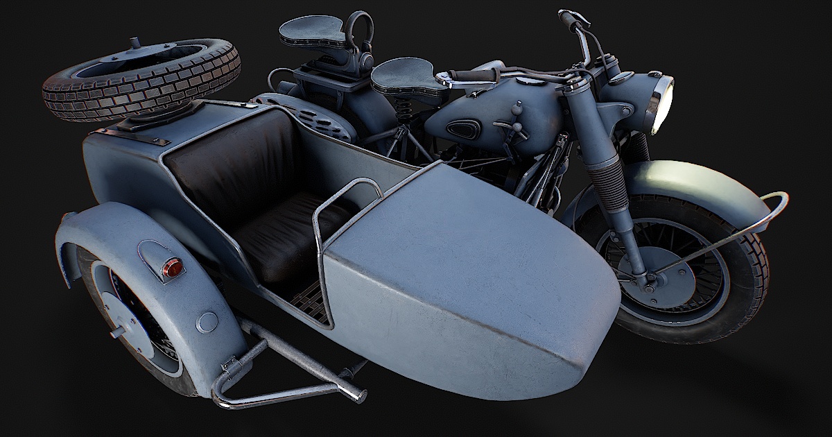 Motorcycle with sidcar | 3D Land | Unity Asset Store