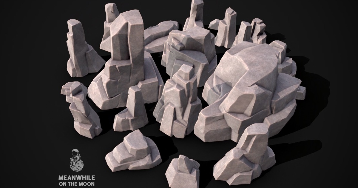 Stylized Rocks Pack | Floating Islands | Set Of Sculpted Stones | 3D ...