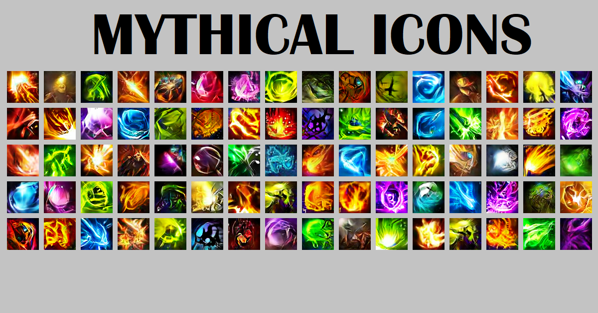 Mythical skill icons 2D - Set II (green & yellow) | 2D Icons | Unity ...