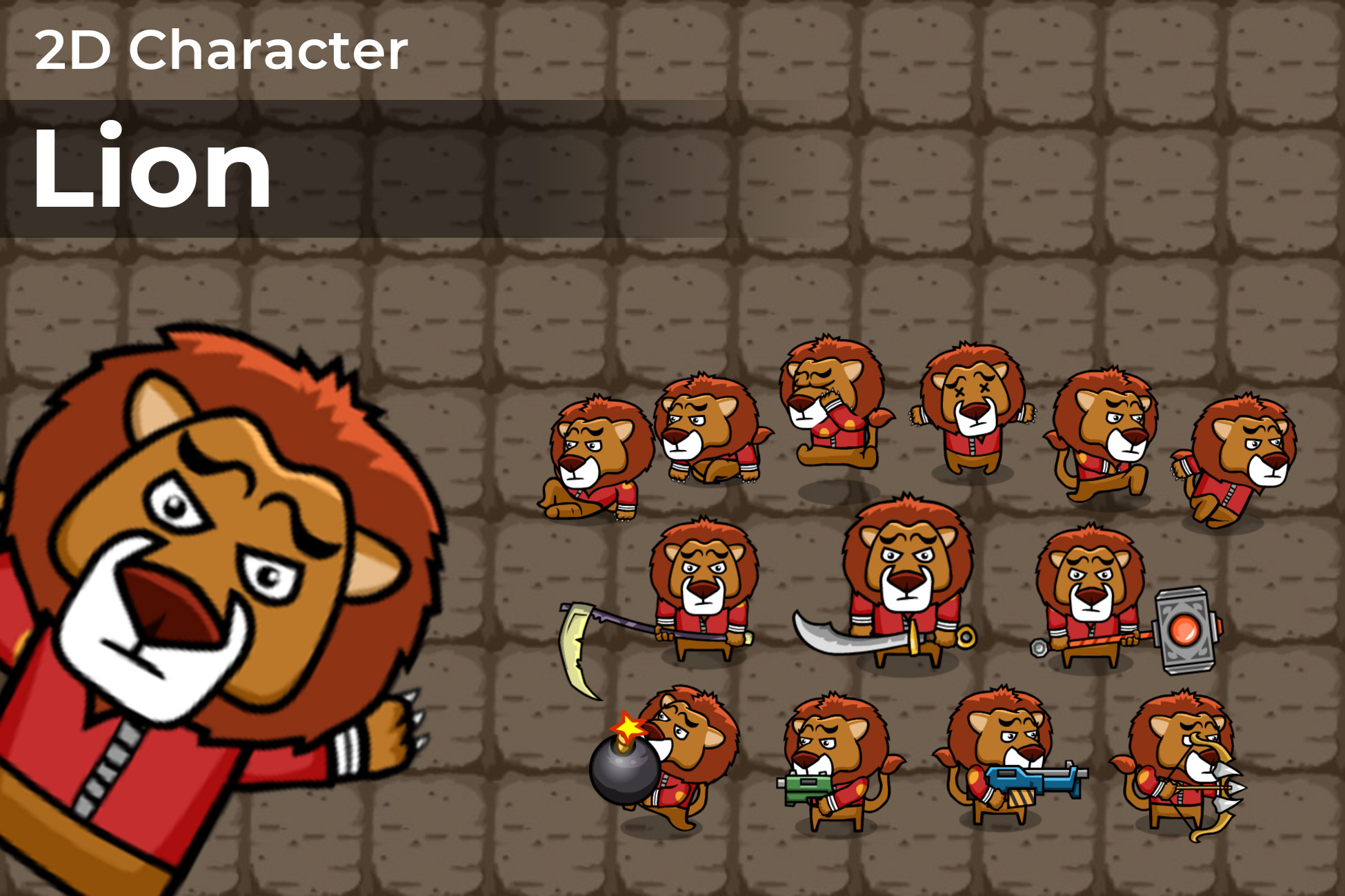 2D Character - Lion | 2D キャラクター | Unity Asset Store
