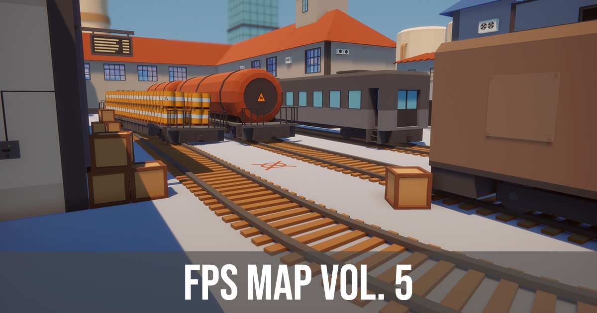 Low Poly FPS Map Vol.5 - Train Station | 3D Industrial | Unity Asset Store