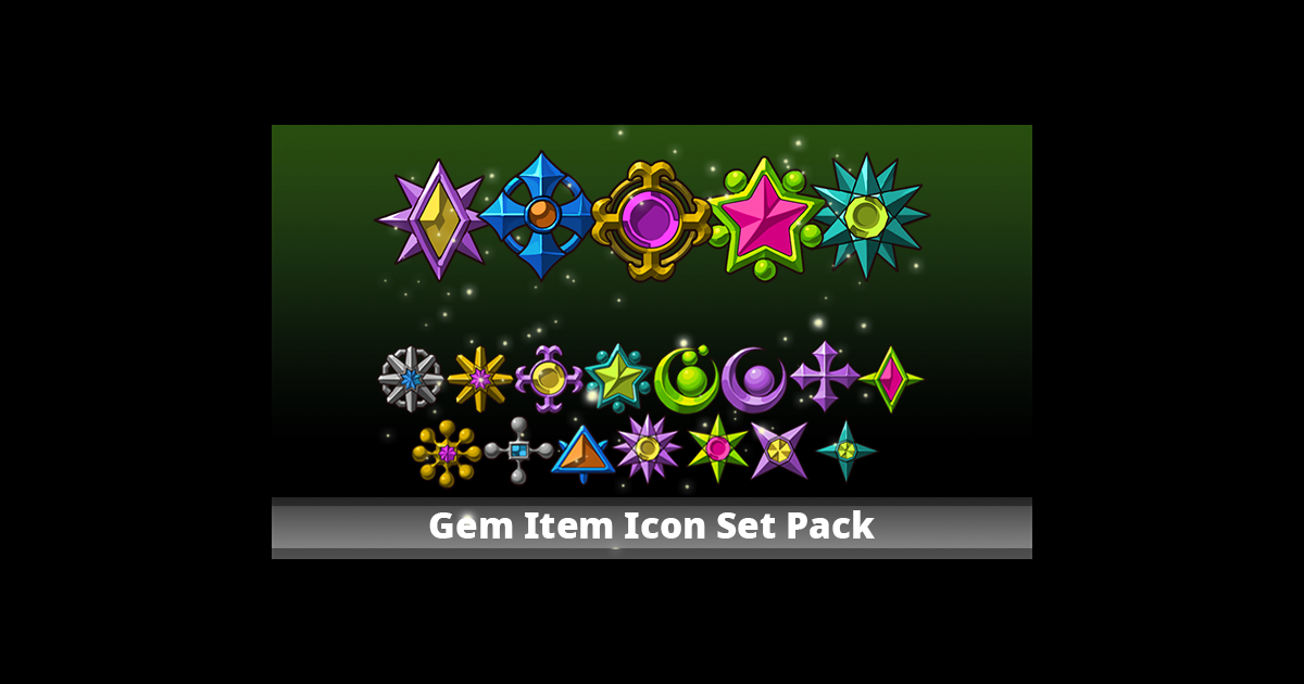 Gem Item Icon Set Pack | 2D Icons | Unity Asset Store