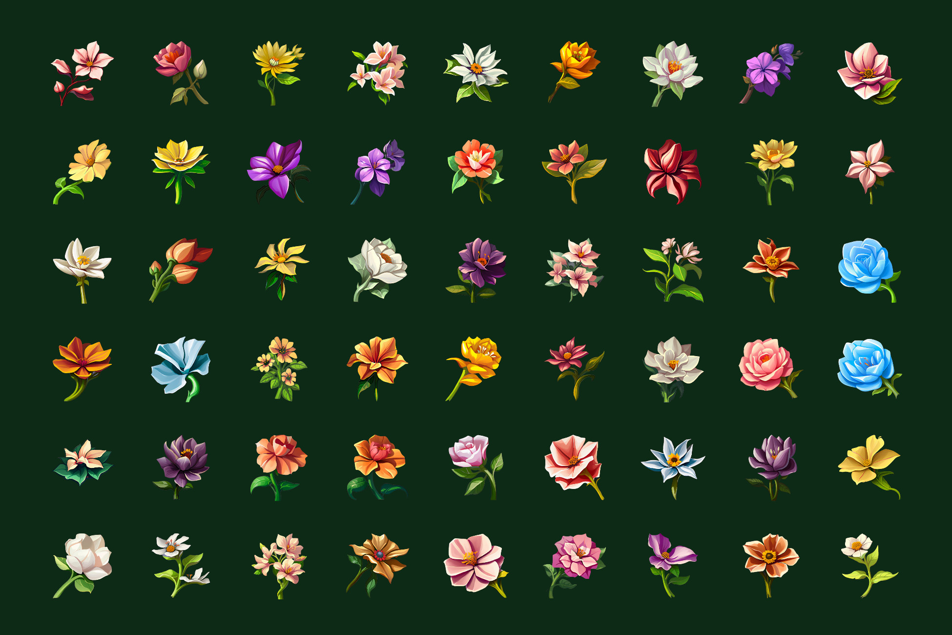 Beautiful Flowers | 2D 아이콘 | Unity Asset Store