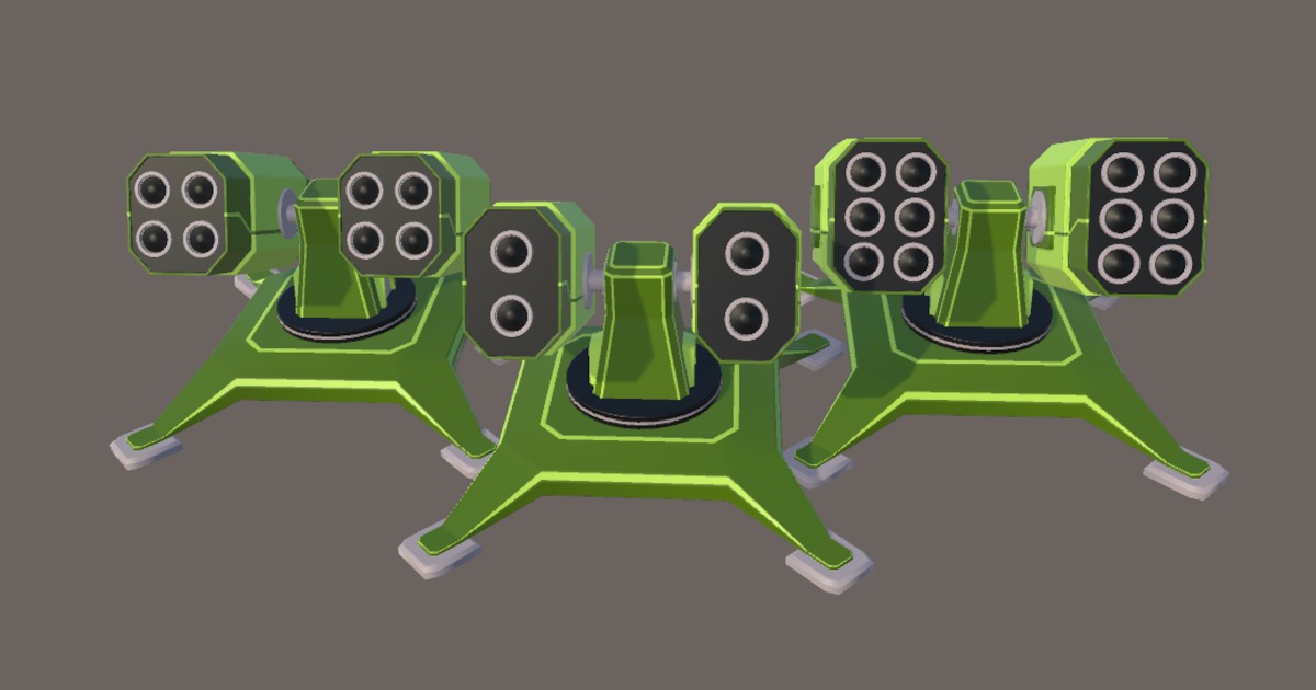 Missile Launcher Turrets for Tower Defense | 3D Props | Unity Asset Store