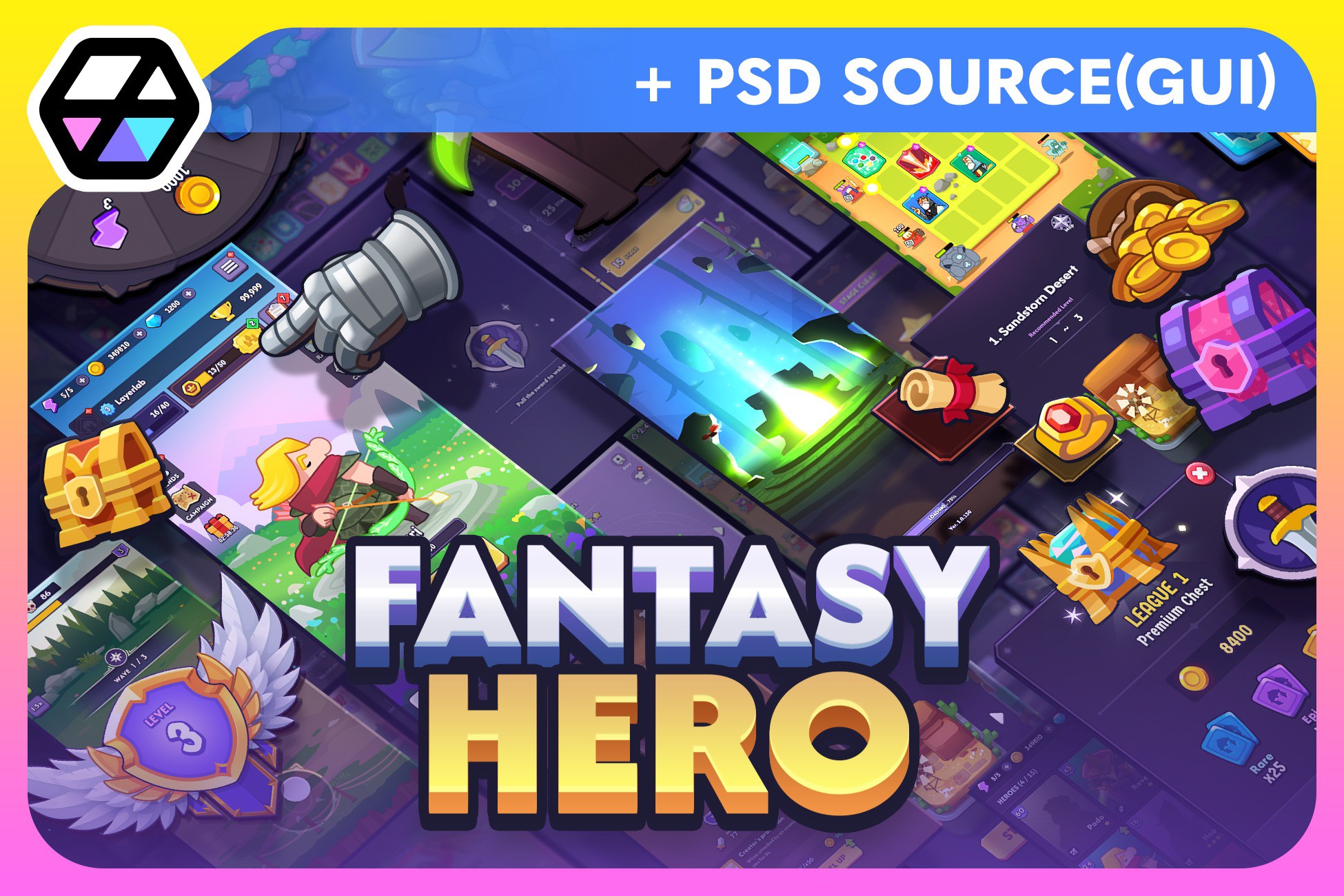 GUI Pro – Fantasy Hero(+PSD) by LAYERLAB